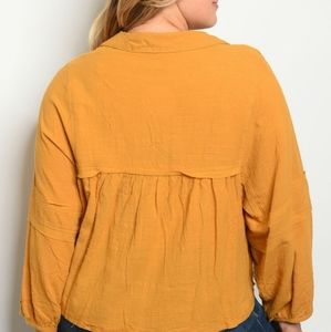 HAUTE CURVE | Tops | Plus Size Long Sleeve Mustard Blouse | Poshmark